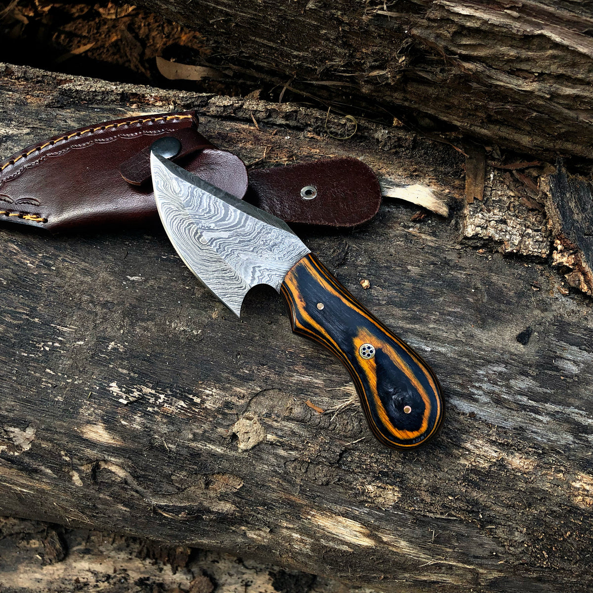 Custom Handmade Skinner Knife , 7" Skinning Knife With Leather Sheath ...